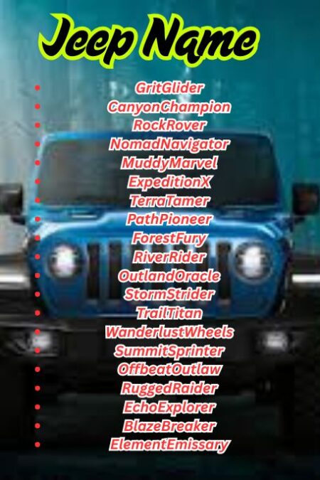 1500+ Fantastic Jeep Name Ideas 2025 - Orange Dip