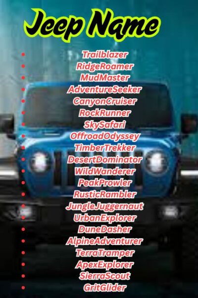 1500+ Fantastic Jeep Name Ideas 2025 - Orange Dip