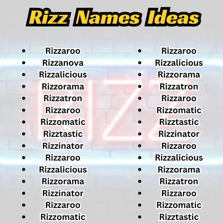 350+ Best List of Rizz Names Ideas (Funny, Good) 2025 - Orange Dip