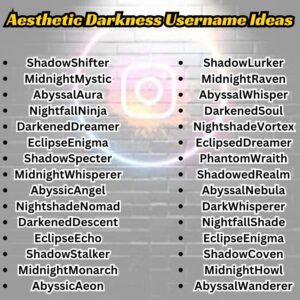 1200+ Aesthetic Darkness Username Ideas 2025 - Orange Dip
