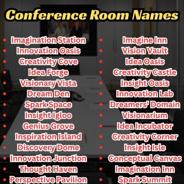 400+ Conference Room Names to Build Team Spirit Fast - Orange Dip