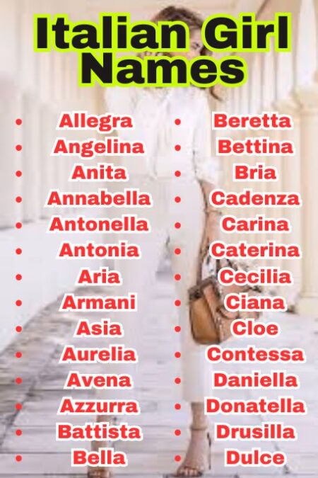 200+ Unique Italian Girl Names & Meanings - Orange Dip