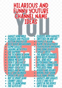 1700+ Hilarious and Funny YouTube Channel Names 2025