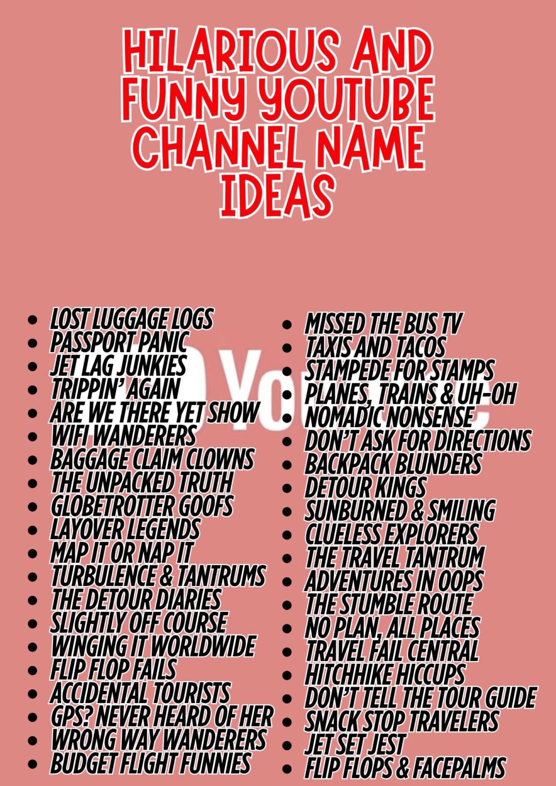 1700+ Hilarious and Funny YouTube Channel Names 2025