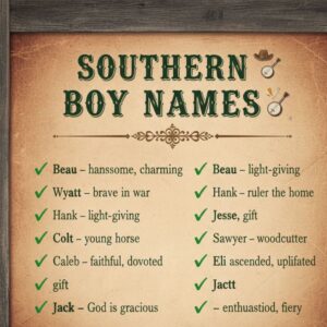 1200+ Best Southern Boy Names With Meanings 2026