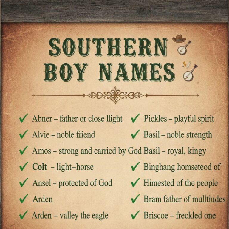 1200+ Best Southern Boy Names With Meanings 2026